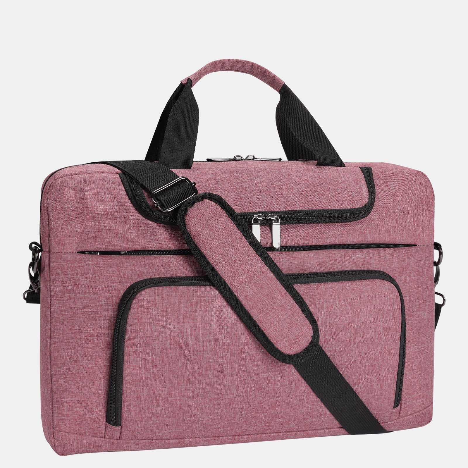 Bertasche Pink Canvas Briefcase Laptop Bag 15.6-17.3 Inch